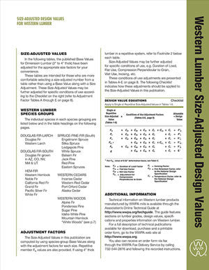 Western Lumber Size Adjusted Values – WWPA Store
