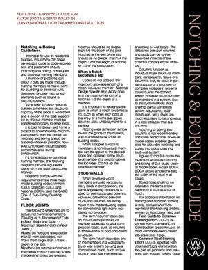 Notching and Boring Guide for Wiring and Plumbing – WWPA Store