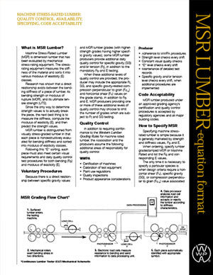 Machine Stress Rated Lumber – WWPA Store